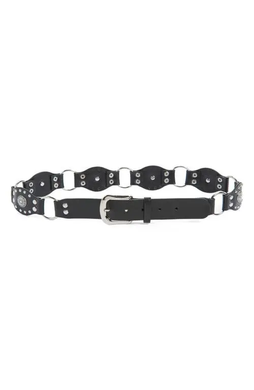 Bp. Studded Faux Leather Belt With O-ring - Black