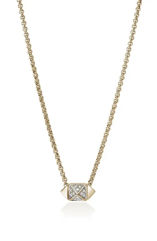 John Hardy Icon Stud Pavé Diamond Pendant Necklace - Gold