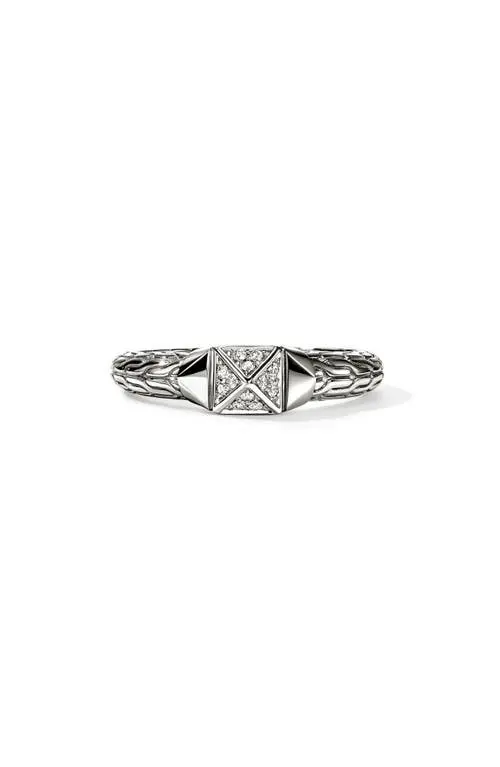 John Hardy Icon Stud Ring With Pavé Diamonds - Silver