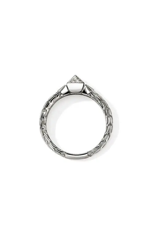 John Hardy Icon Stud Ring With Pavé Diamonds - Silver