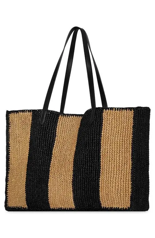 Rebecca Minkoff Large Raffia Tote - Black/brown