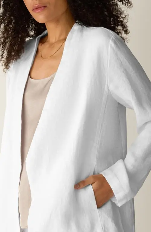Eileen Fisher Open Front Organic Linen Jacket