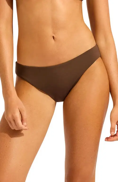 Seafolly Hipster Bikini Bottom - Dark Chocolate