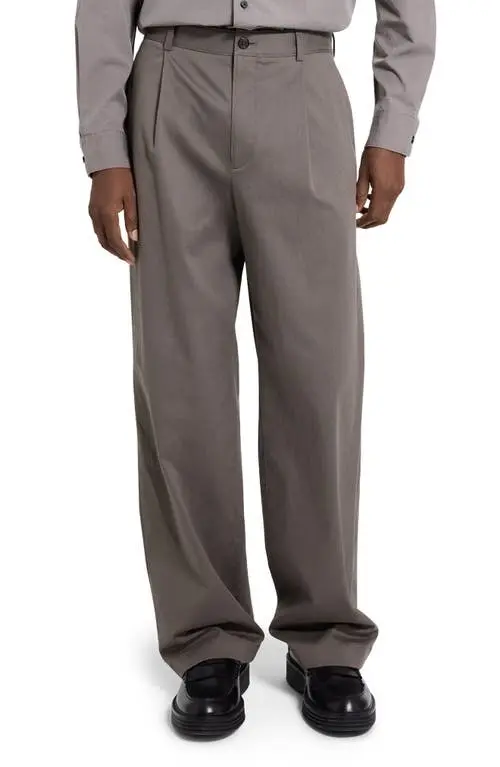 Theory Relaxed Pleat In Moonsoft Cotton Blend Pants - Morel