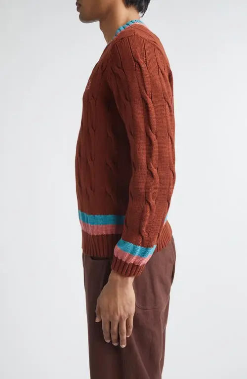 BODE Cable Knit Cotton Tennis Sweater