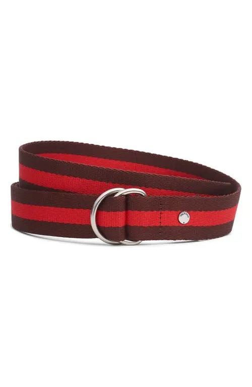 Rag & Bone Gracie Stripe Woven Belt - Red/brown