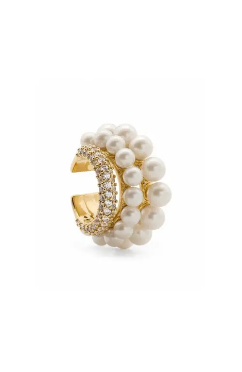 Kate Spade New York Faux Pearl Ear Cuff - Cream/gold