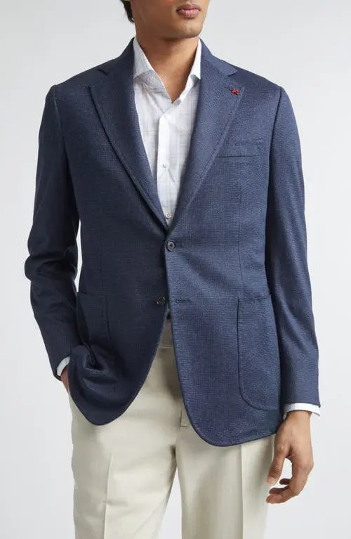 Isaia Silk And Cotton Sport Coat - Navy 810