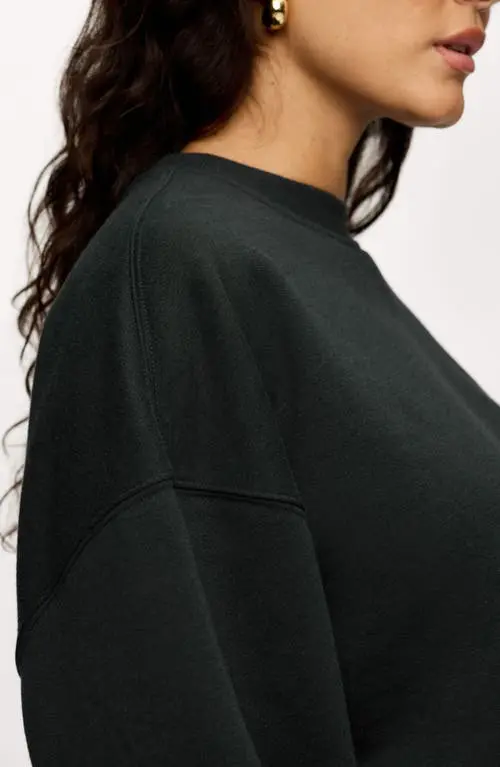 NUUDS Cinch Waist Fleece Sweatshirt - Black