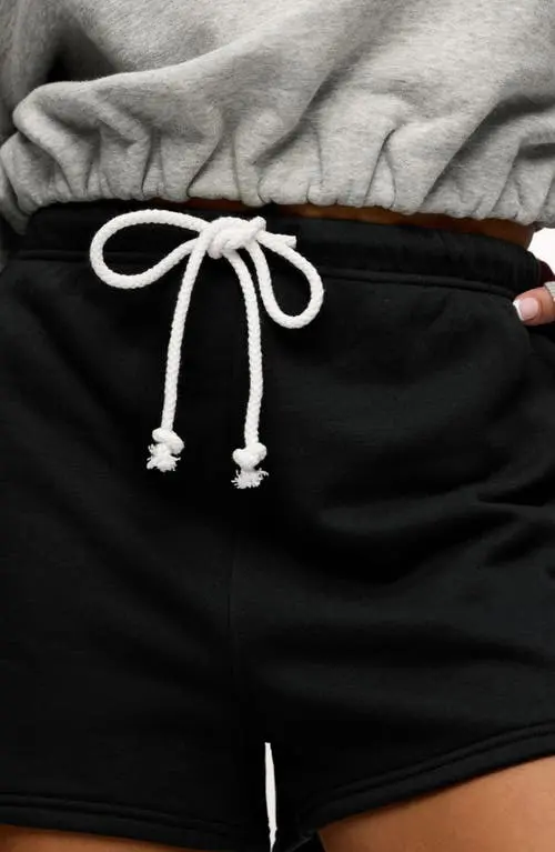 NUUDS French Terry Drawstring Shorts - Black