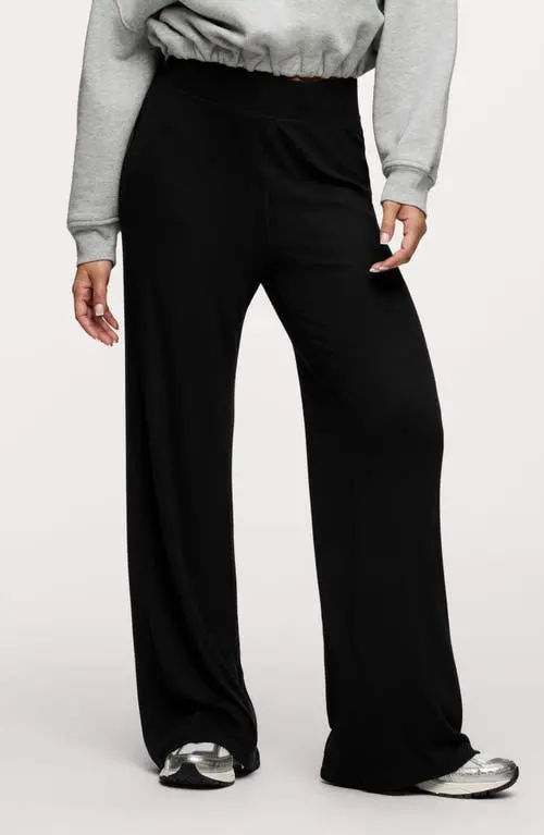 NUUDS Slinky High Waist Wide Leg Rib Pants