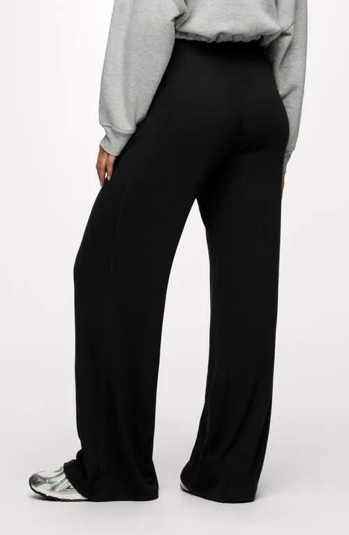 NUUDS Slinky High Waist Wide Leg Rib Pants
