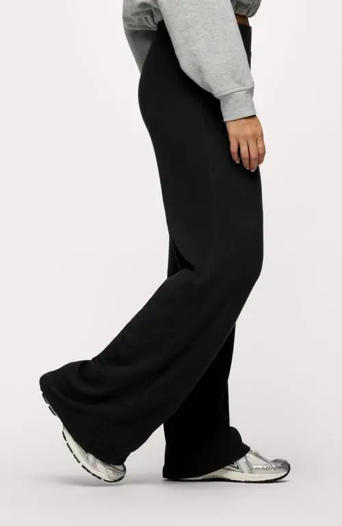 NUUDS Slinky High Waist Wide Leg Rib Pants
