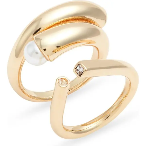 OPEN EDIT Set Of Rings - White- Gold