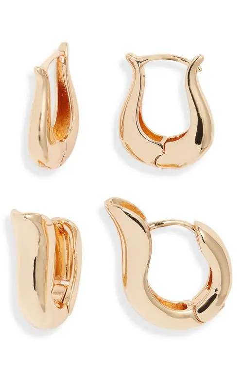 OPEN EDIT Tulip Hoop Earrings Set Of 2 - Gold