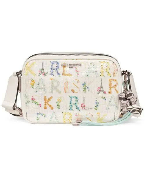 Karl Lagerfeld Paris Maybelle Sequin Crossbody Bag - White Multi