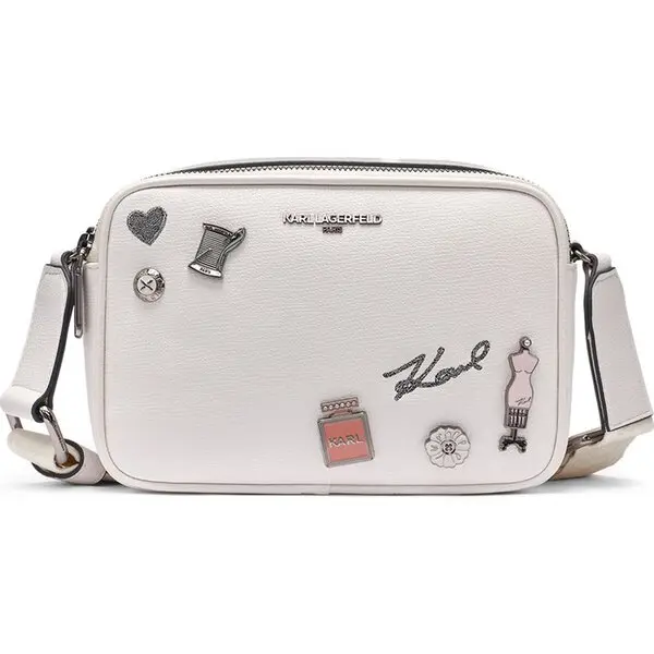 Karl Lagerfeld Paris East/west Crossbody Bag - Winter White