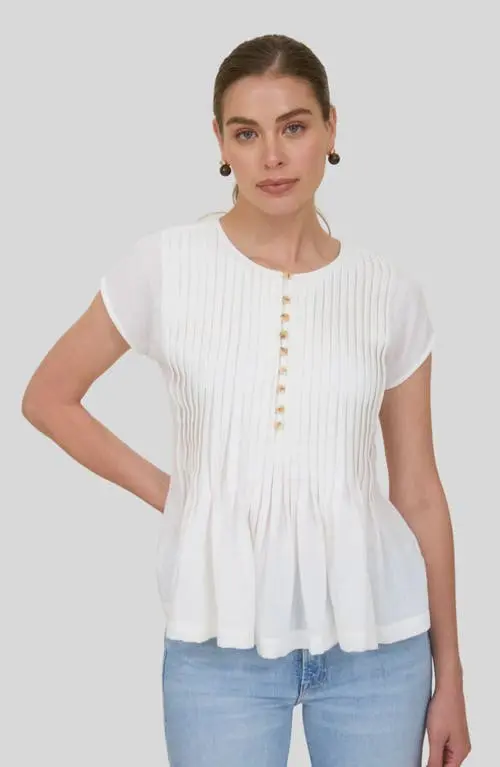 ZOE AND CLAIRE Pintuck Pleat Peplum Top