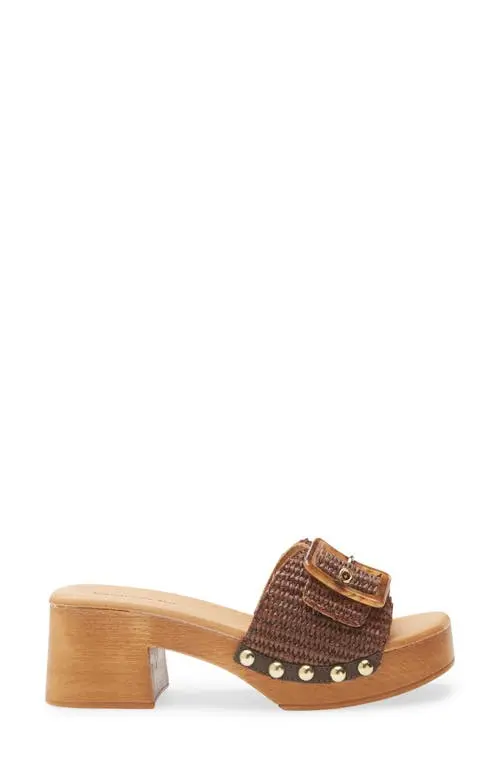 CHOCOLAT BLU Lari Platform Sandal - Brown Raffia