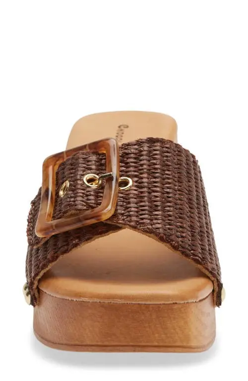 CHOCOLAT BLU Lari Platform Sandal - Brown Raffia