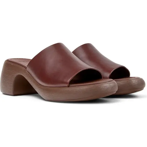 Camper Thelma Platform Slide Sandal - Medium Brown