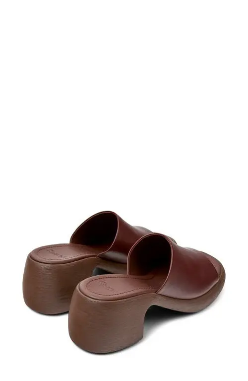 Camper Thelma Platform Slide Sandal - Medium Brown