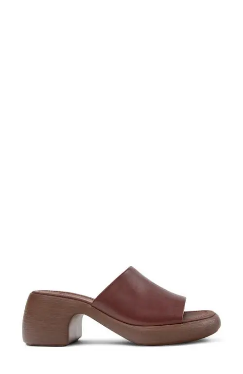 Camper Thelma Platform Slide Sandal - Medium Brown