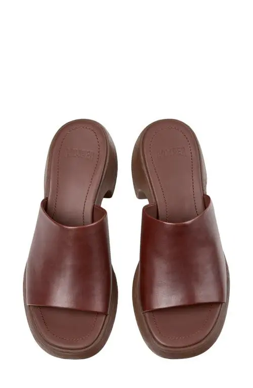 Camper Thelma Platform Slide Sandal - Medium Brown