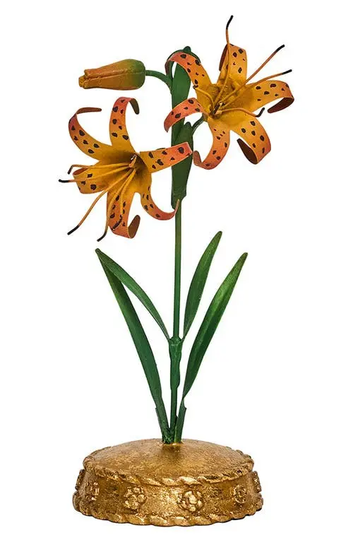 JULISKA Meadow Walk Tiger Lily Place Card Holder - Orange