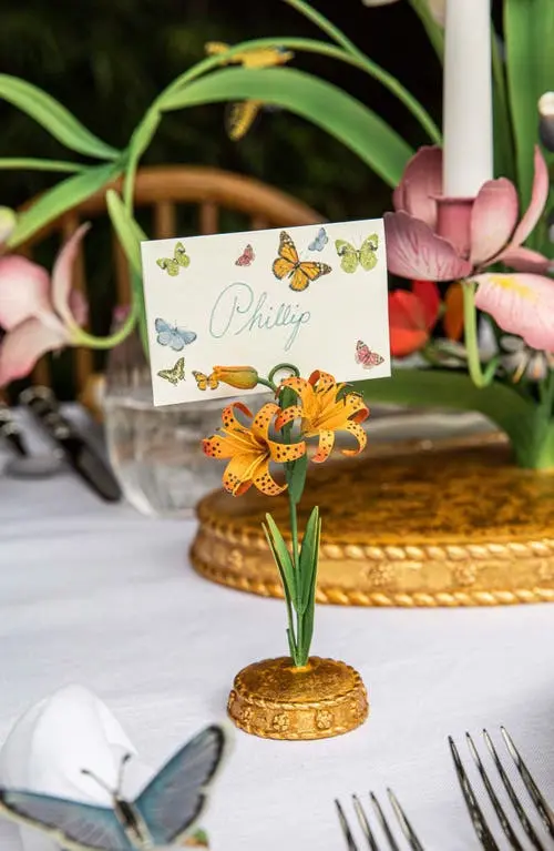 JULISKA Meadow Walk Tiger Lily Place Card Holder