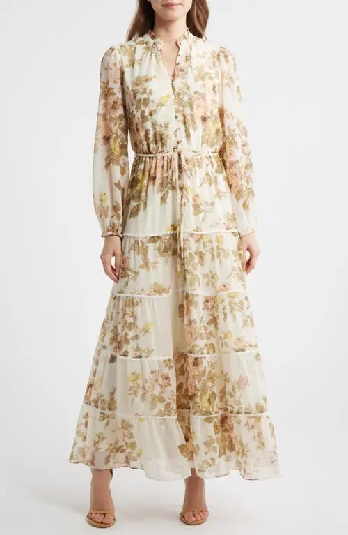 CECE DUPRAZ Floral Tiered Maxi Dress - Twill