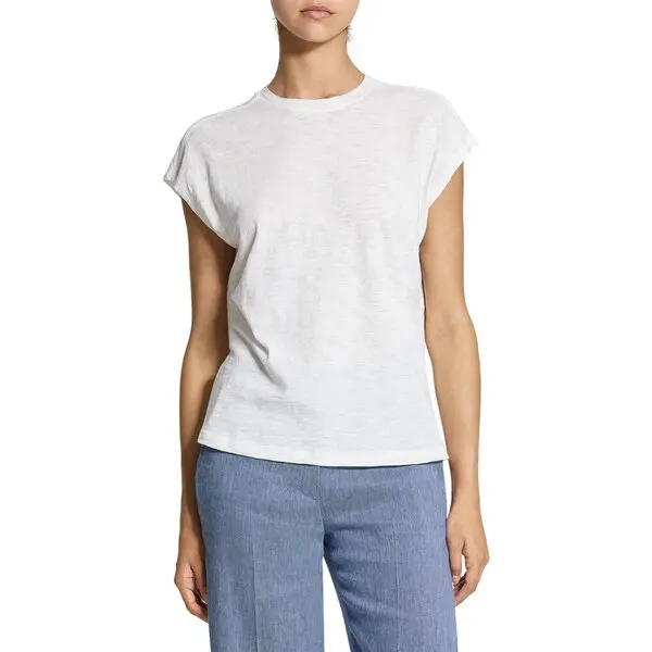 Theory Cap-sleeve Organic Cotton T-shirt - White