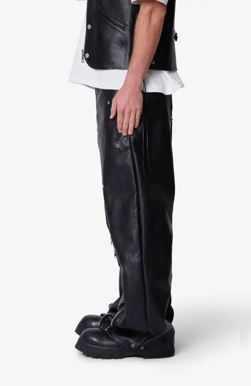 Mnml Zip Hem Faux Leather Rave Pants
