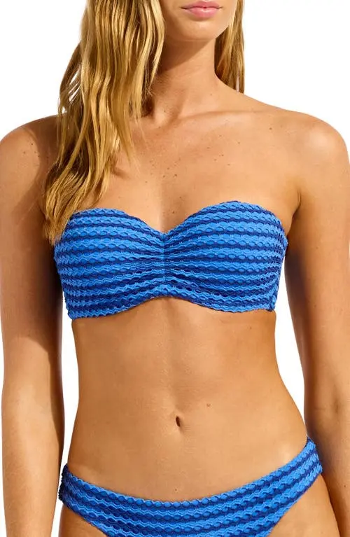 Seafolly Bustier Bandeau Bikini Top - Sapphire