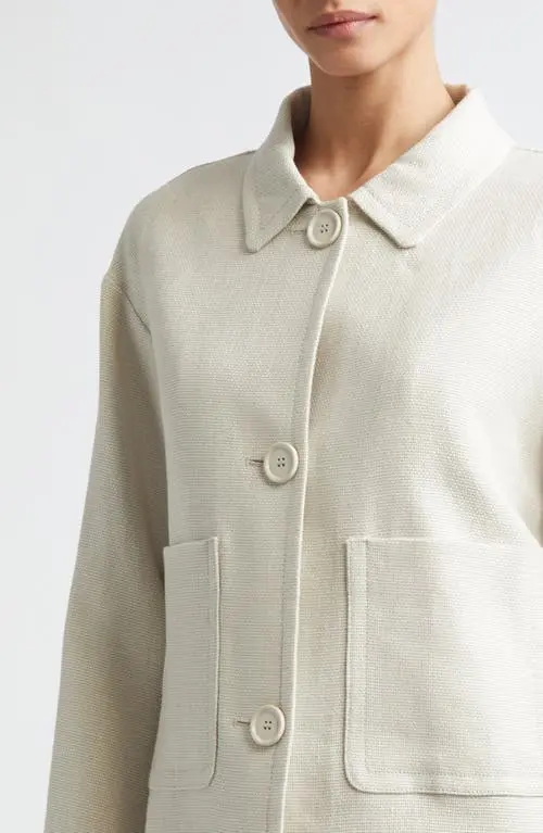 Max Mara Dattero Stretch Flax And Cotton Jacket - Ivory