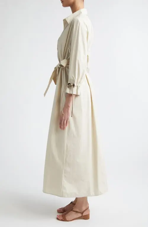 Max Mara Mirto Oversize Belted Cotton Poplin Shirtdress - Beige