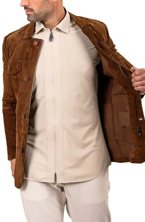 MACEOO Slim Fit Lambskin Suede Jacket