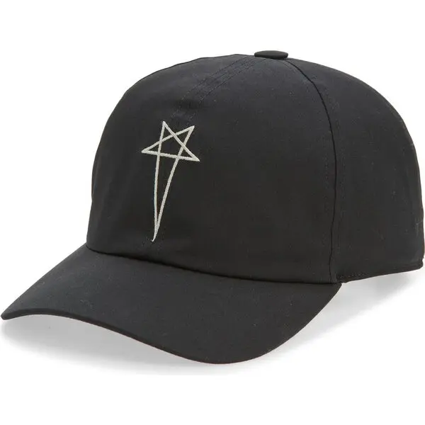 Rick Owens Embroidered Baseball Cap - Black/pearl