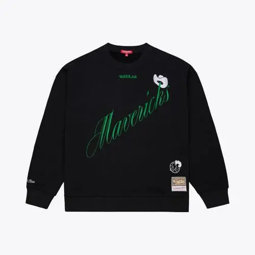 Mitchell & Ness Dallas Mavericks Hardwood Classics Lightweight Sweatshirt - Black