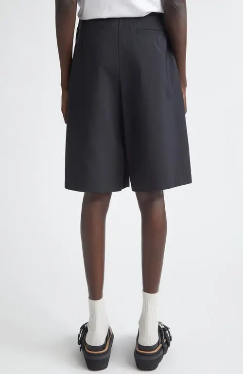 Tao Comme Des Garçons Pleated Tropical Wool-blend Shorts