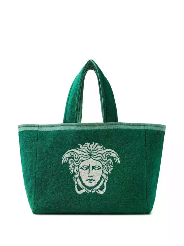Versace Medusa Motif Terry Tote Bag - Green
