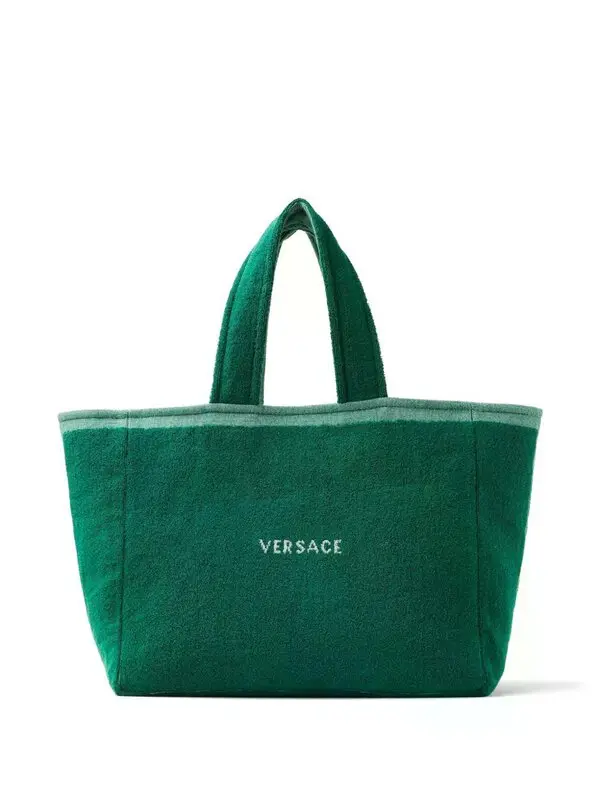 Versace Medusa Motif Terry Tote Bag - Green