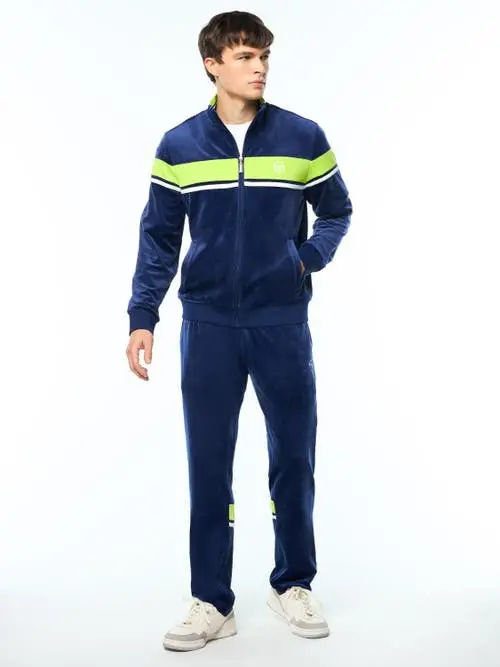 SERGIO TACCHINI Damarindo Velour Track Jacket - Beacon Blue