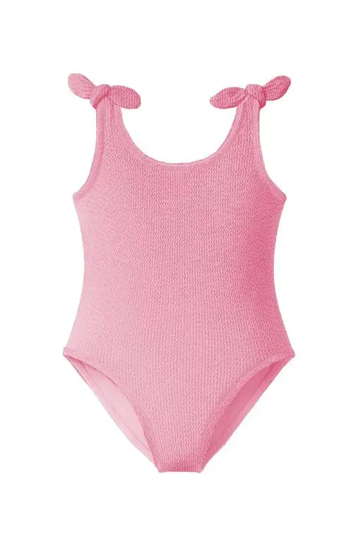 LIMEAPPLE Crinkle Bow Tie One Piece - Pink