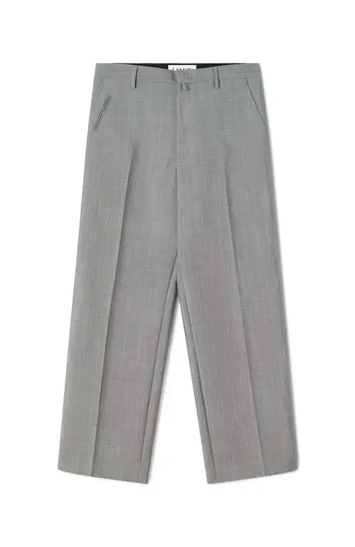 LANVIN Straight-leg Mohair Wool Pants - Gray