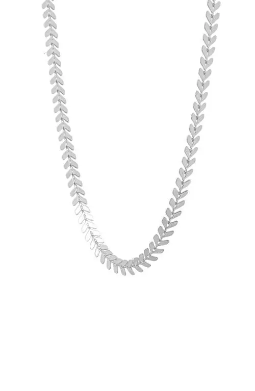 BEARFRUIT JEWELRY Elara Chevron Link Necklace Bold Trendy Statement - Silver