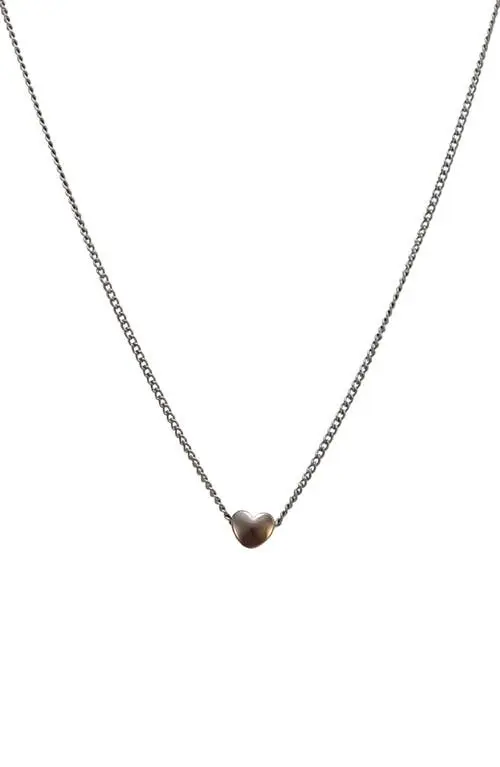 BEARFRUIT JEWELRY Amara Petite Heart Pendant Necklace Dainty Trendy - Dark Grey