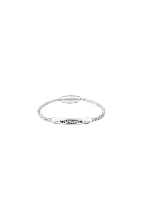 BEARFRUIT JEWELRY Mila Magnetic Bar Bracelet With Mesh Band - Silver