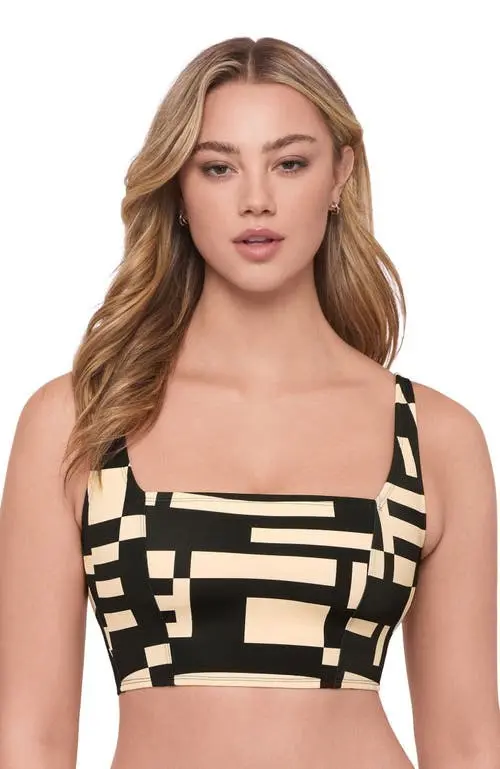 S3 APPAREL Supportive Sculpting Square Neck Lace Back Midkini Top - Off Grid