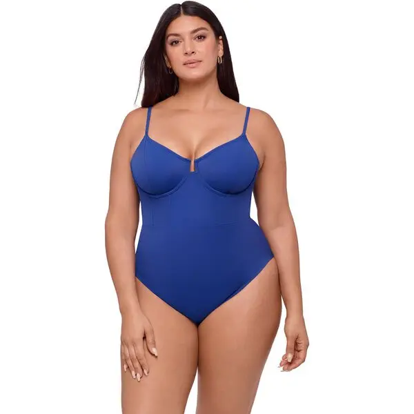 S3 APPAREL Corset Underwire One Piece Swimsuit - Indigo